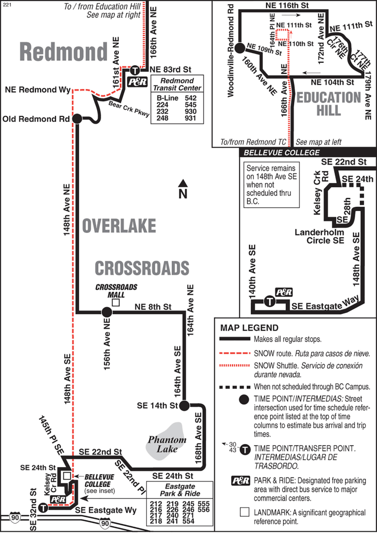 Redmond Routes 545, 542, 248, and 221 (Seattle, Greenlake, Kirkland ...